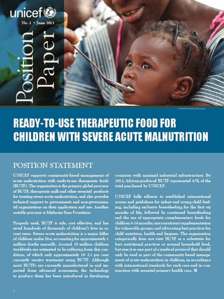 Position Paper Ready-To-Use Therapeutic Food For Children With Severe ...