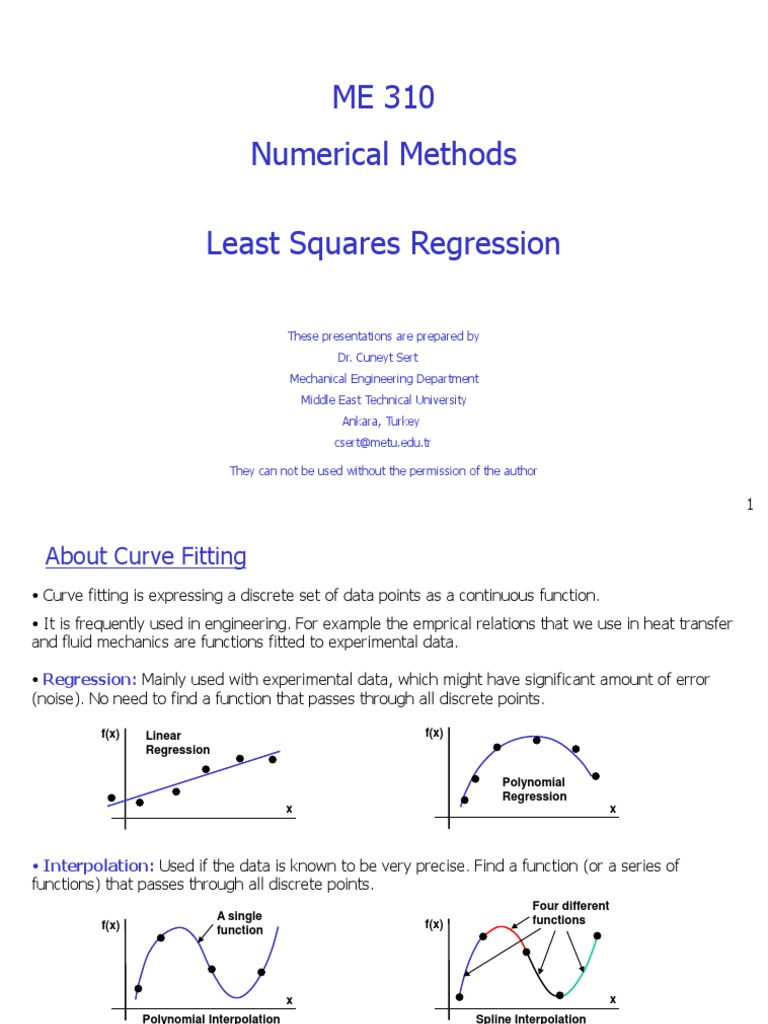 Me310 5 Regression PDF | PDF | Errors And Residuals | Correlation And ...