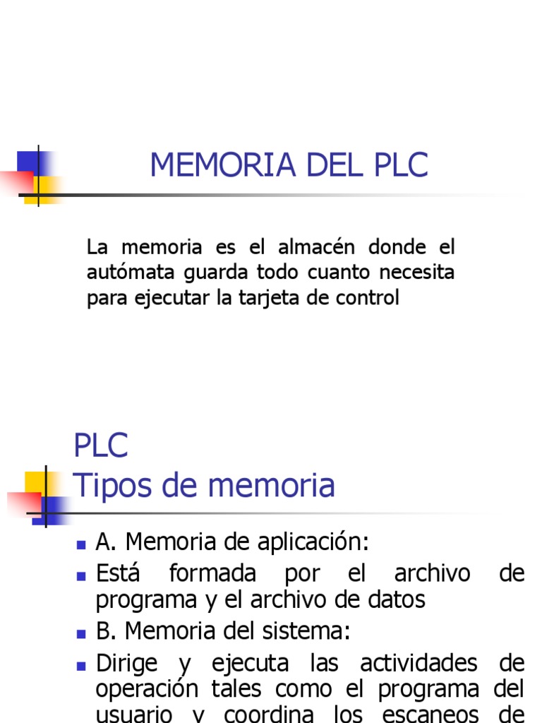 Tipos de Memoria en PLC: RAM y ROM | PDF | Memoria del ordenador ...