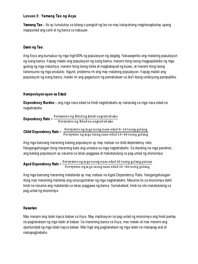 Ap7-Lesson Yamang Tao | PDF