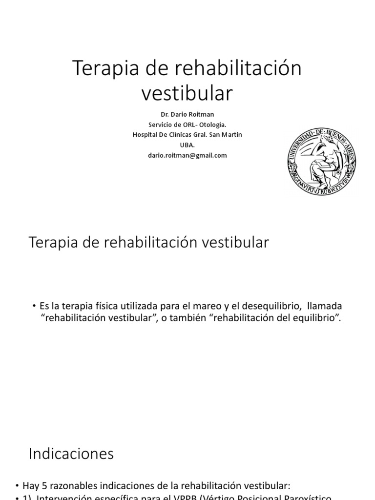 Rehabilitación Vestibular por Dr. Roitman | PDF | La enfermedad de ...
