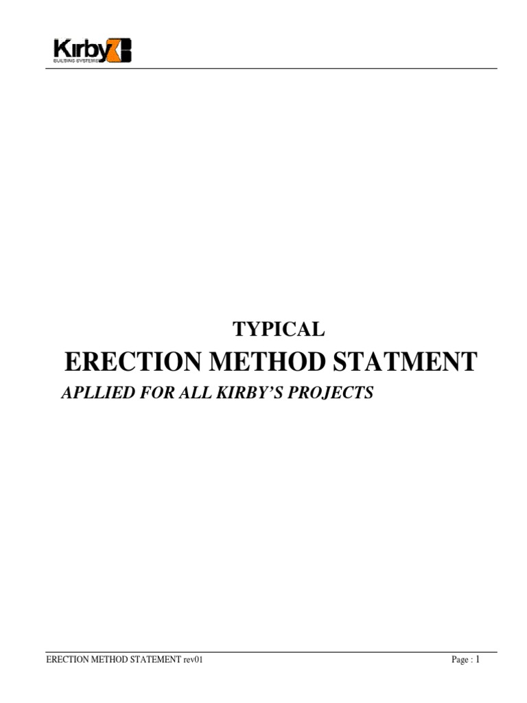 Erection Method Statement PDF | PDF | Crane (Machine) | Nut (Hardware)