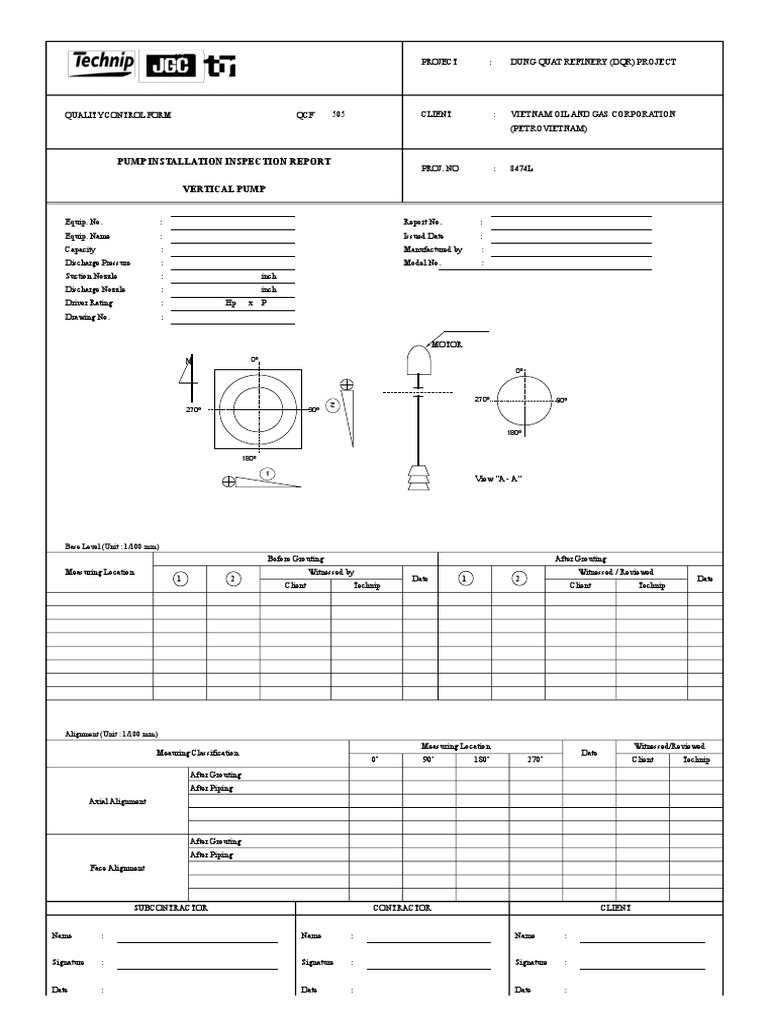 Foam Tank Installation Inspection Report | Pump | Power Station