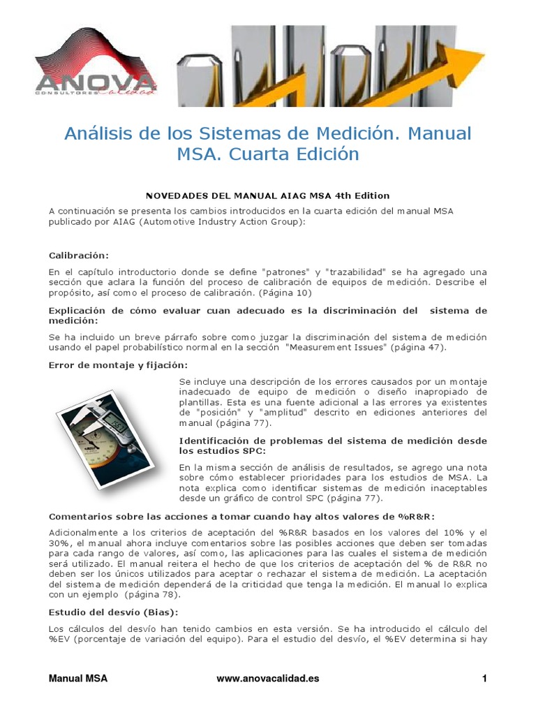 Novedades MSA 4 Edicion | Descargar gratis PDF | Medición | Calibración
