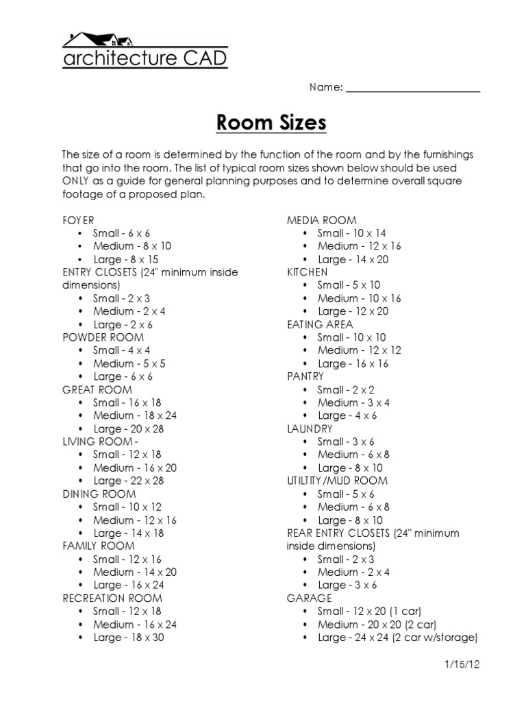 Room Sizes PDF | Download Free PDF | Room | Bedroom