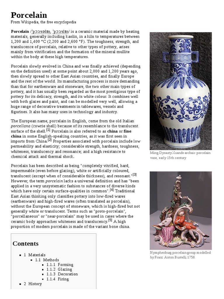Porcelain | PDF | Porcelain | Handicrafts