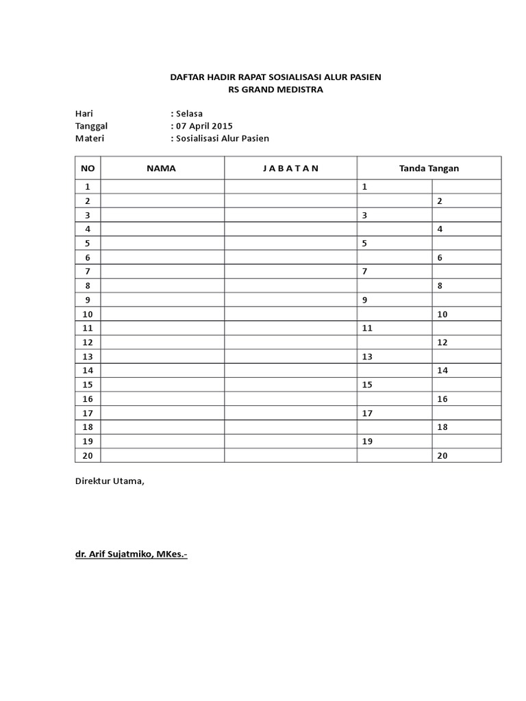 Absensi (Daftar Hadir) | PDF