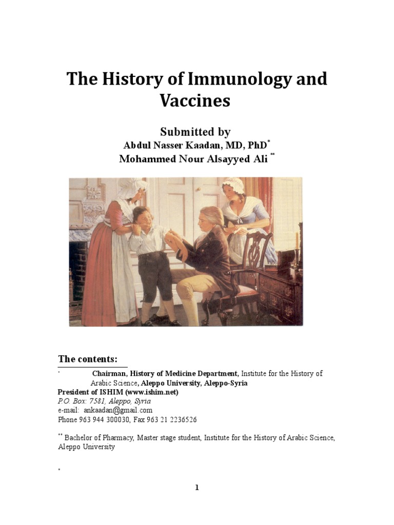 The History of Immunology and Vaccines | PDF | Vaccines | Vaccination