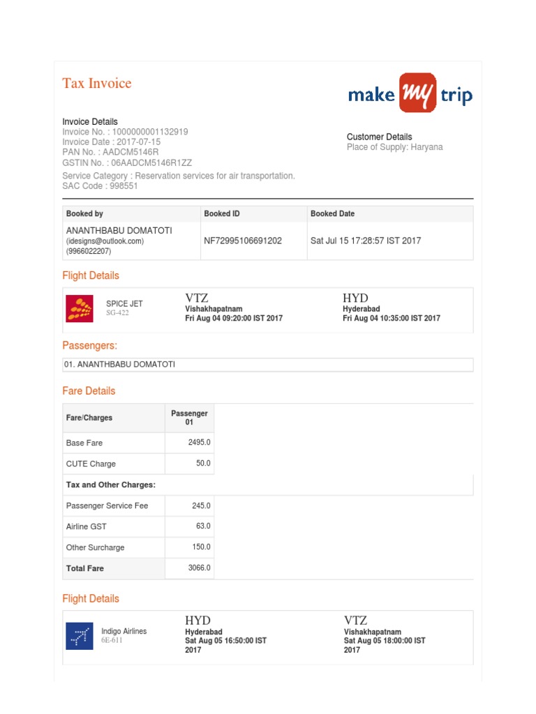 NF72995106691202 Invoice | PDF | Airlines | Invoice