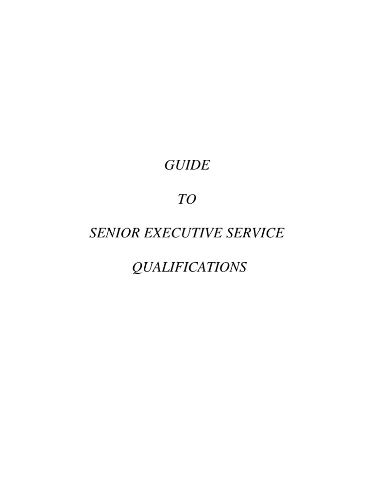 Guide To Senior Executive Service Qualifications PDF | PDF | Competence ...