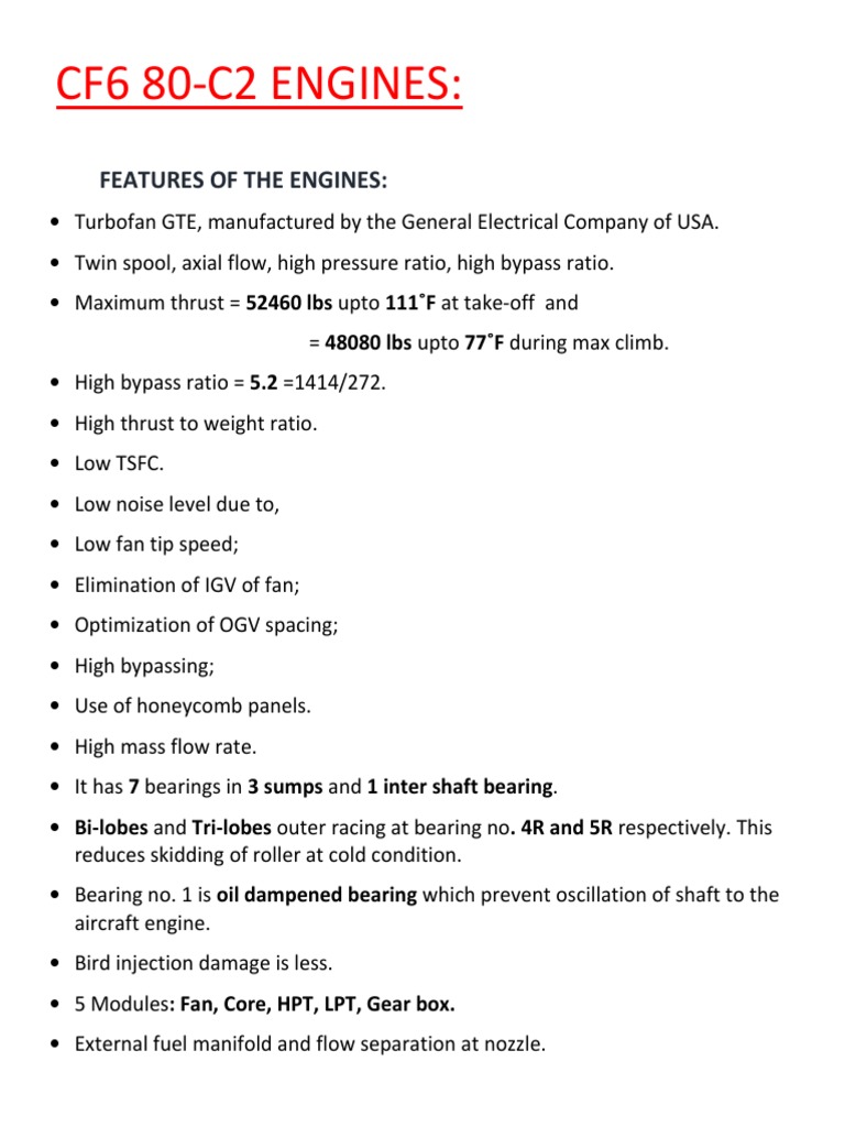 Cf6 80c2 Engine. | PDF | Throttle | Vehicle Technology
