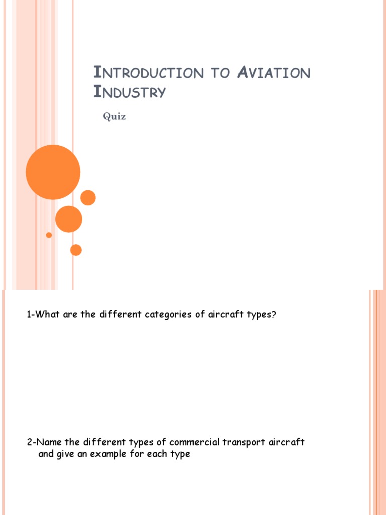Introduction To Aviation Industry Quiz | PDF