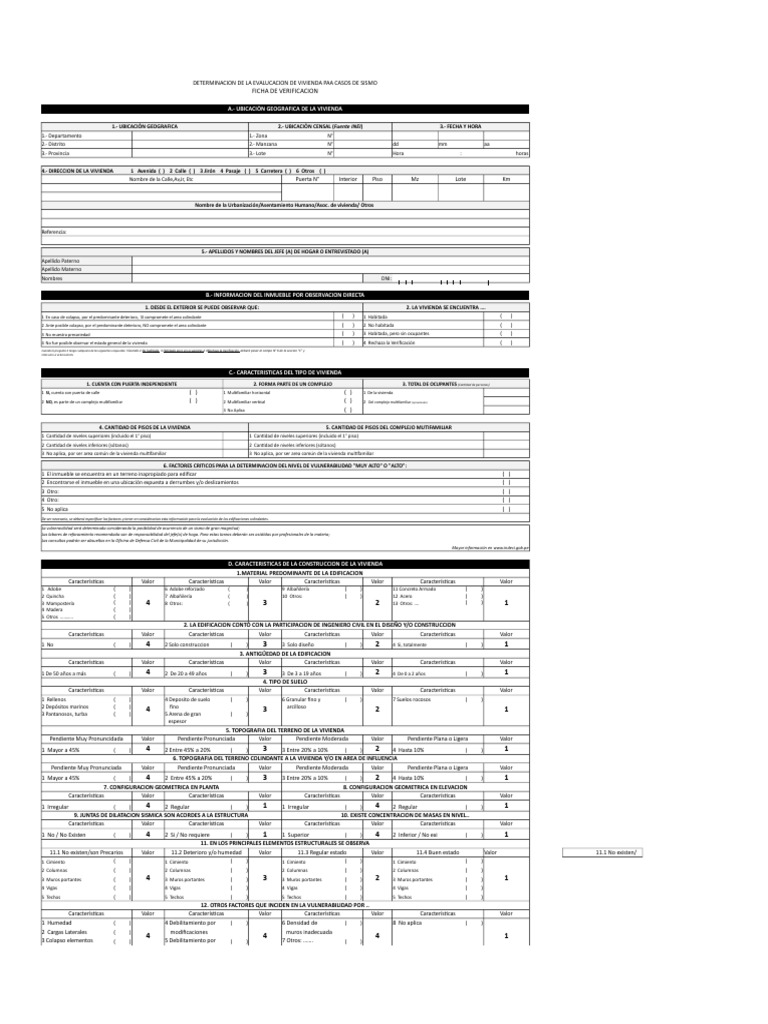 Ficha Indeci | PDF | Fundación (Ingeniería) | Ingeniero civil