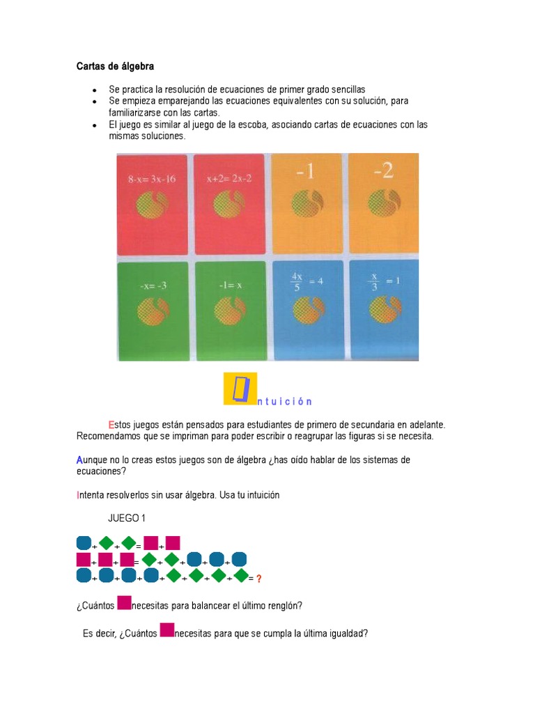 Cartas de Álgebra | PDF | Métodos y materiales de enseñanza