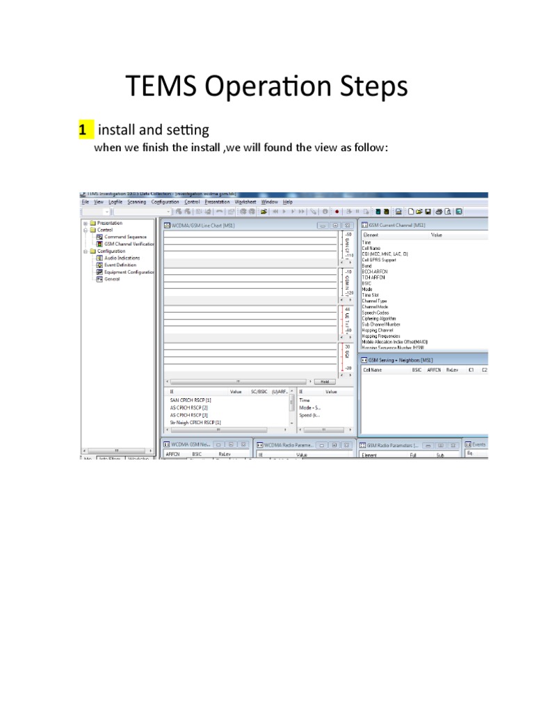 TEMS Operation Steps: 1 Install and Setting | PDF | Computer Engineering | System Software
