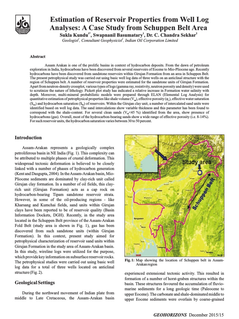 Estimation of Reservoir Properties From Well Logs | PDF | Petroleum ...