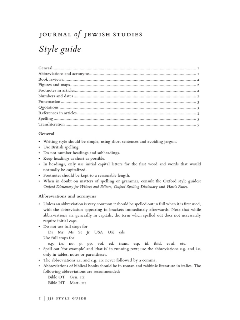 JJS Style Guide | PDF | Ellipsis | Quotation Mark