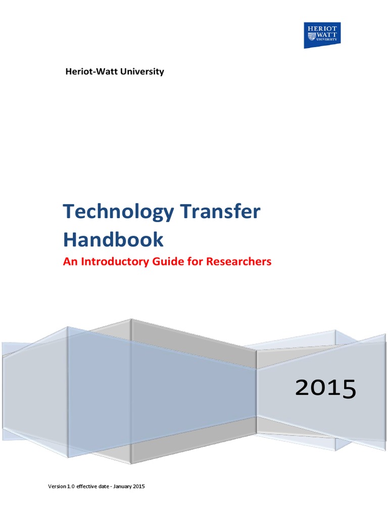 Technology Transfer Handbook An Introductory Guide For Researchers