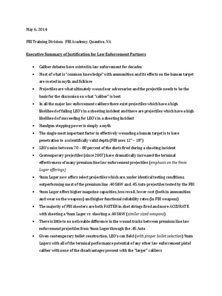 Executive Summary of Justification For Law Enforcement Partners | PDF ...