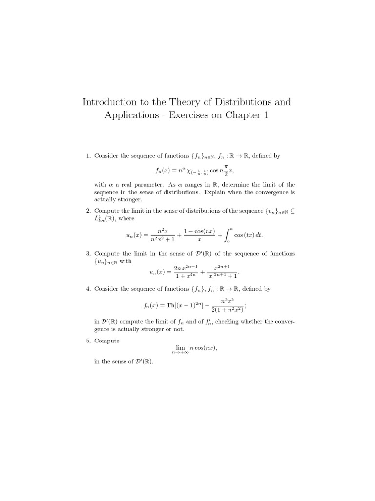 Introduction To The Theory of Distributions and Applications ...