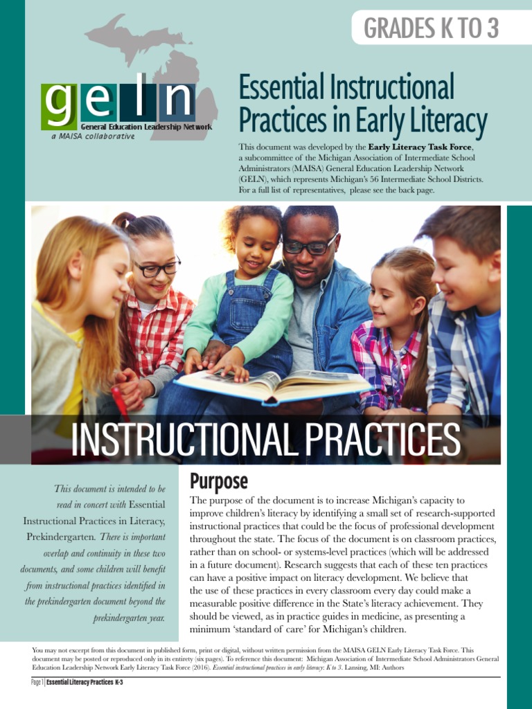 Essential Literacy Practices K-3 Guide | PDF | Literacy | Reading (Process)