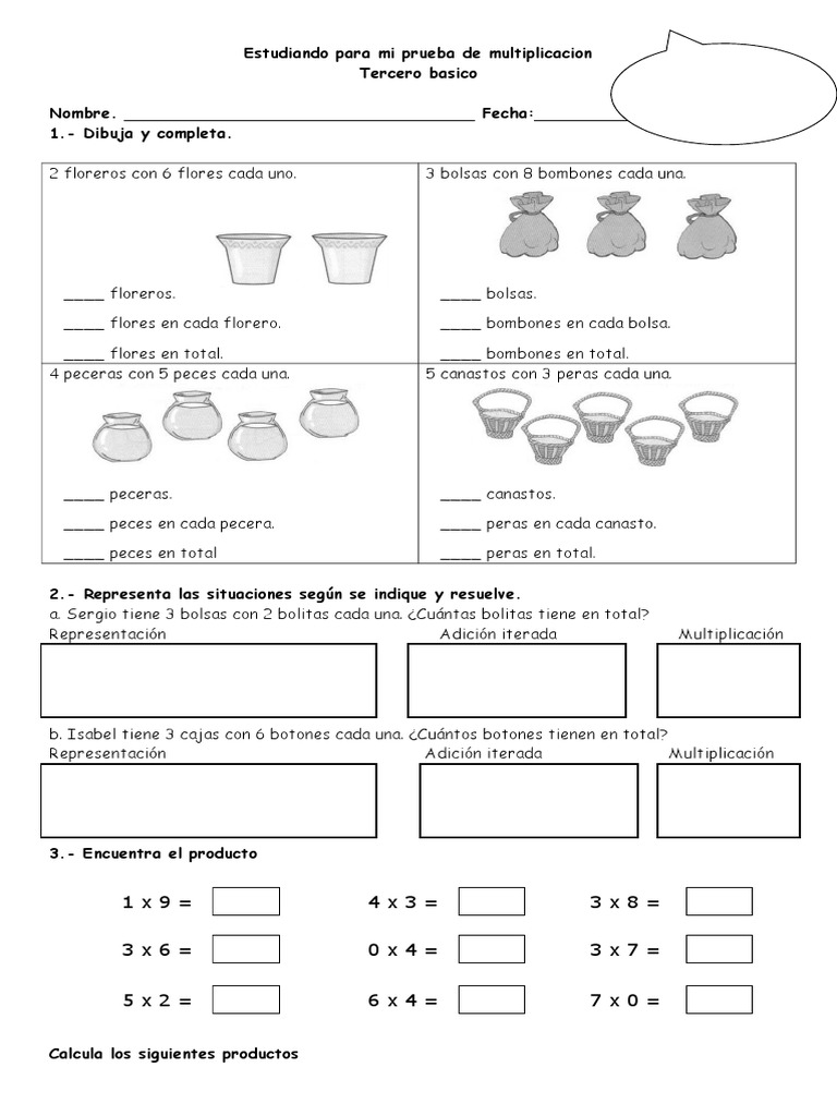Estudiando para Mi Prueba de Multiplicacion Tercero Basico