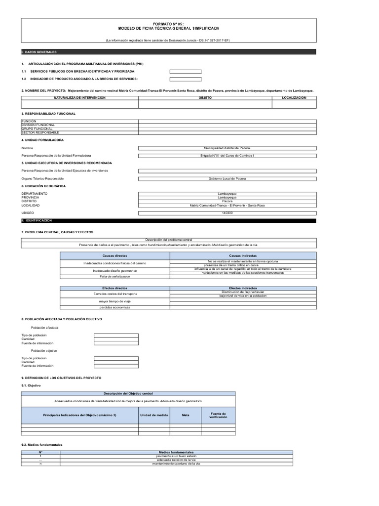 Ficha Tecnica Simplificada | PDF | Oferta (economía) | Unidades de medida