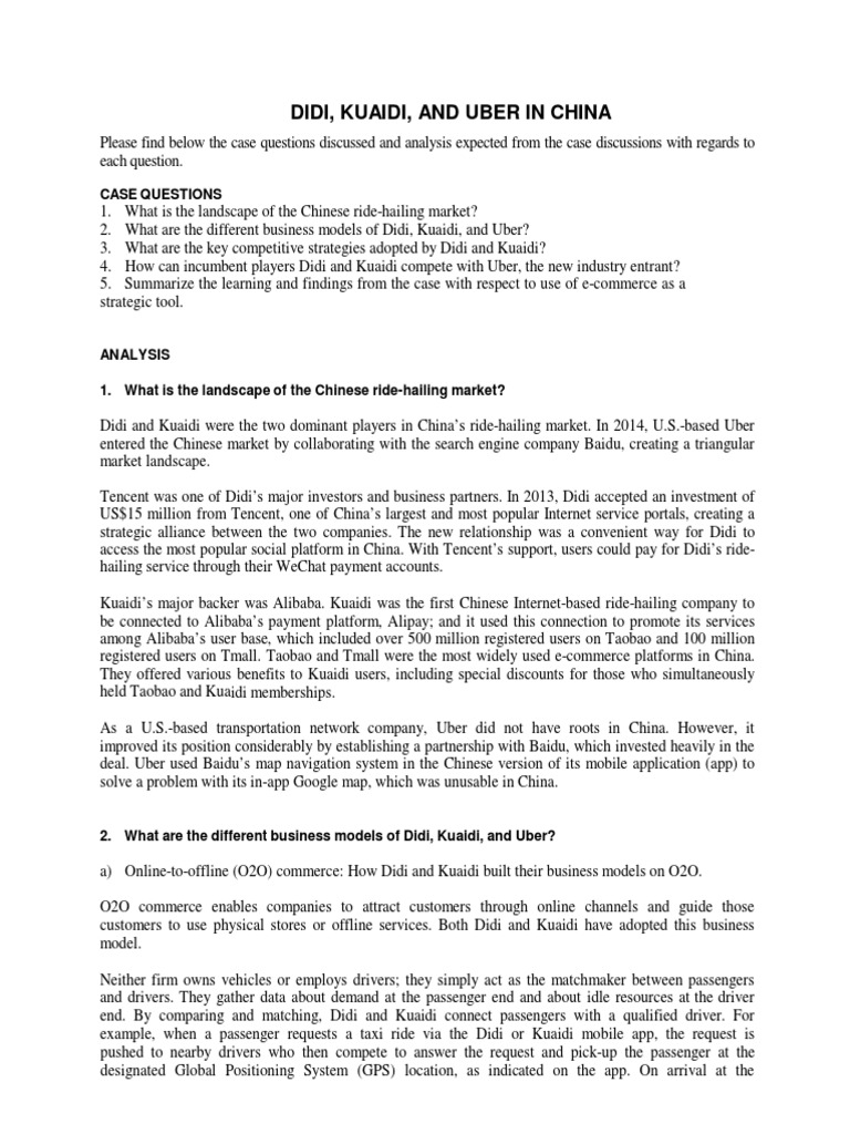 Uber Case Study - Case 3 | PDF | Uber (Company) | Tencent
