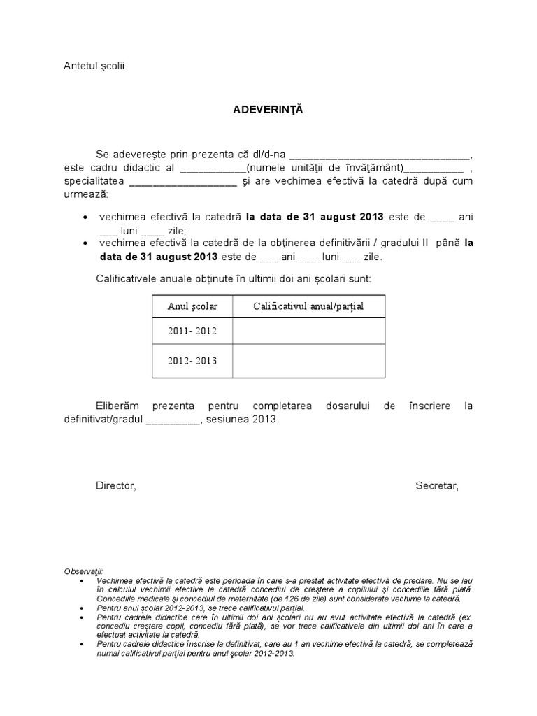 Model Adeverinta Vechime Pdf : Model adeverinta vechime