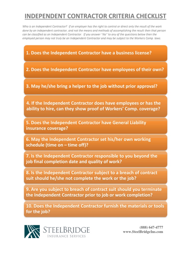 Ind+Contractor+Check+list NPO | PDF | Career & Growth | Finance & Money ...