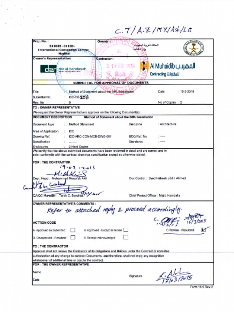 Method of Statement About The BMU Installation | PDF