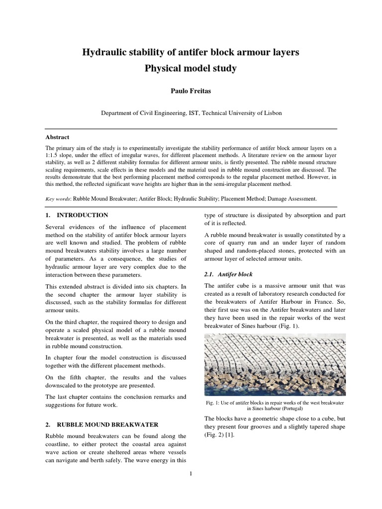 Hydraulic Stability of Antifer Blocks | PDF | Viscosity | Reynolds Number