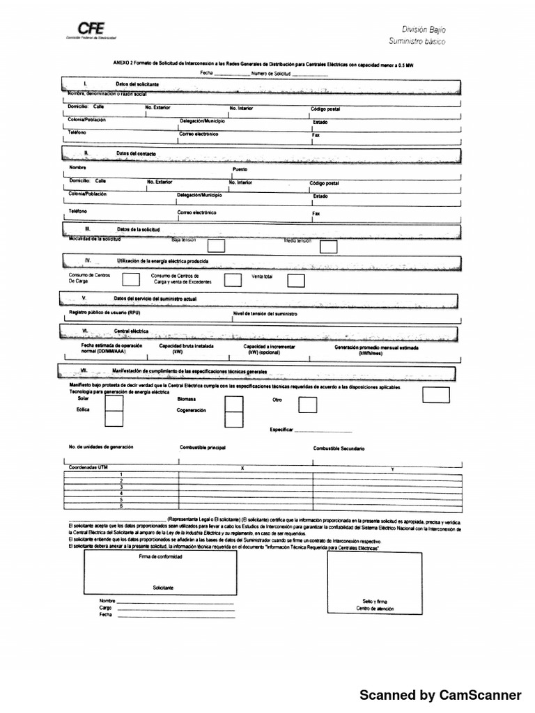 Solicitud CFE | PDF
