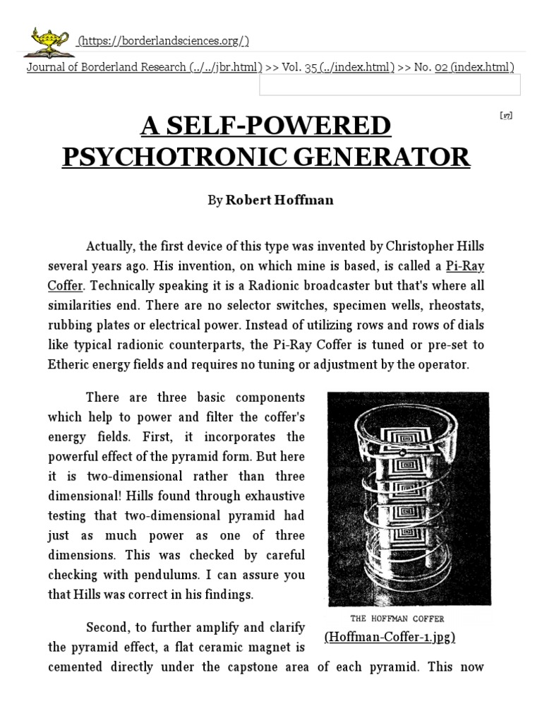 Self-Powered Psychotronic Generator | Electric Generator | Vacuum Tube