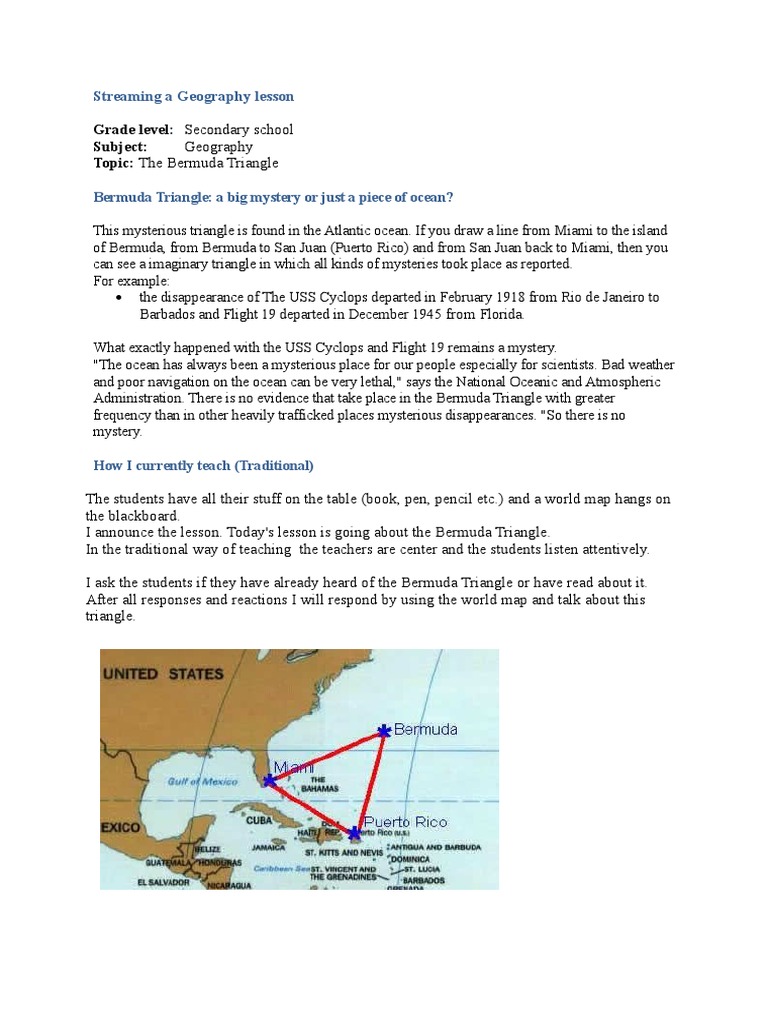 Grade Level Subject: Topic: The Bermuda Triangle: Streaming A Geography ...