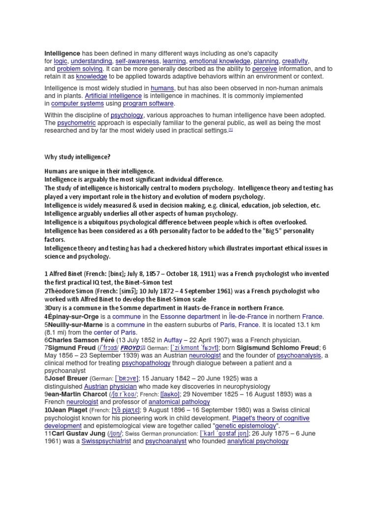 Assignment Intelligence | PDF | Intelligence | Psychology