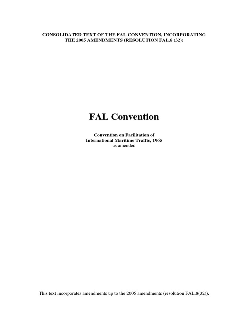 FAL 65 Convention PDF | PDF | Customs | Constitutional Amendment