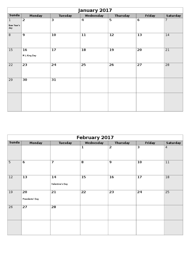 2017 Monthly Us Holidays Calendar | PDF | Easter | Observances