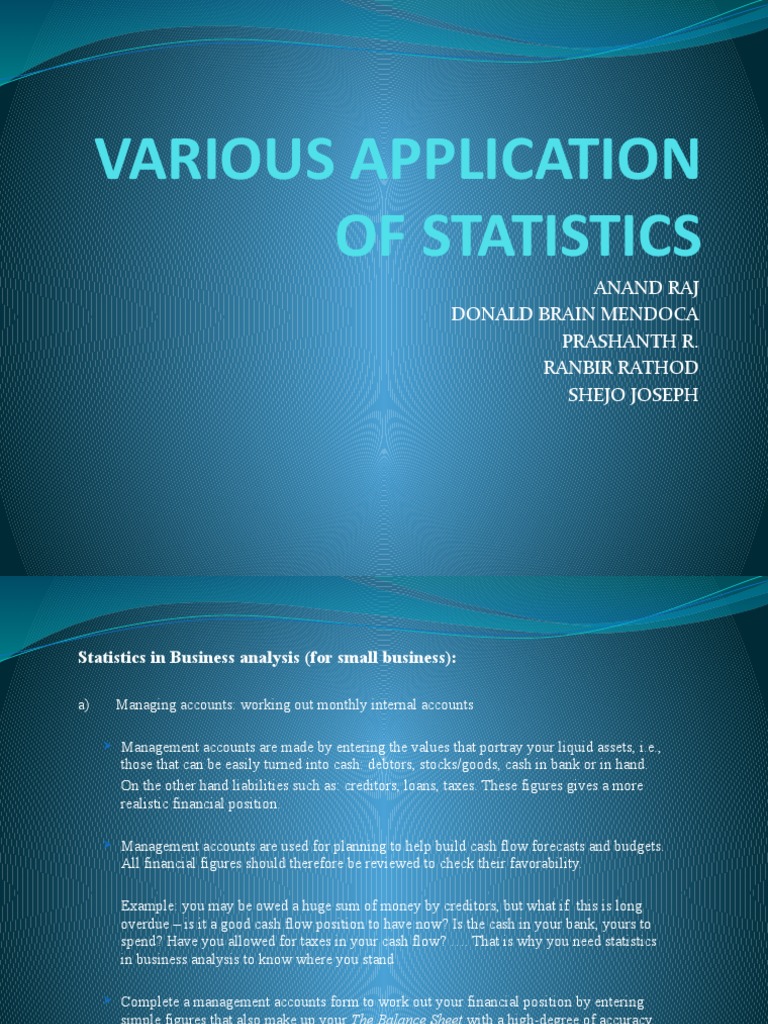 Application of Statistic | PDF | Information Technology | Analytics