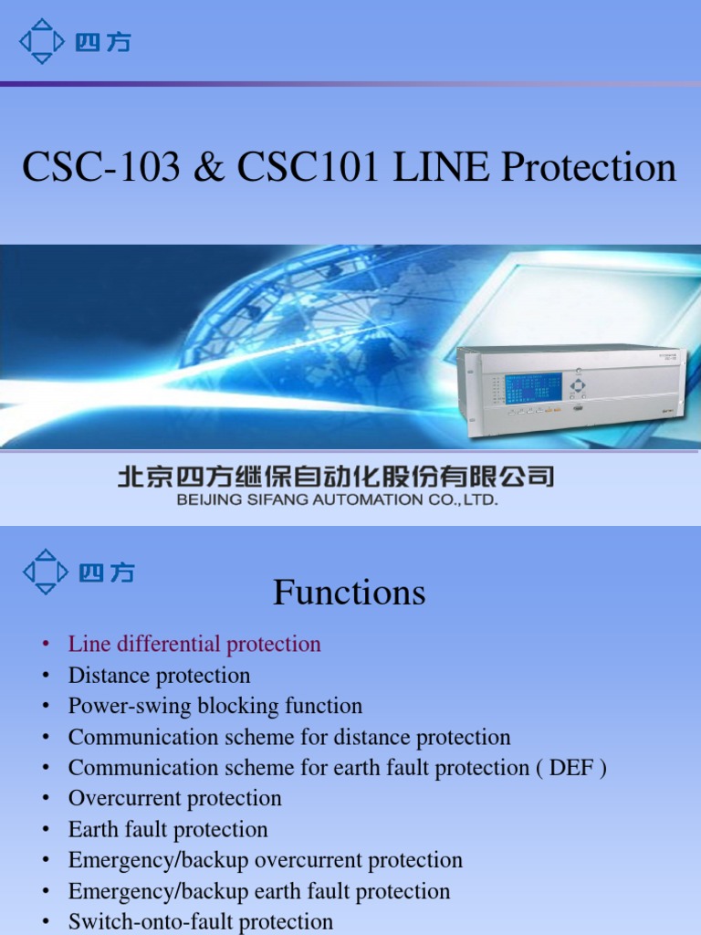 CSC103 & CSC101 Sifang Line Differential | PDF | Relay | Electrical ...