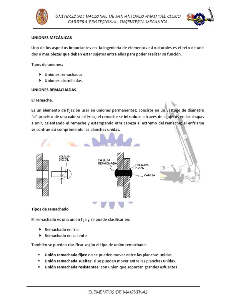Uniones Remachadas | PDF | Remache | Acero