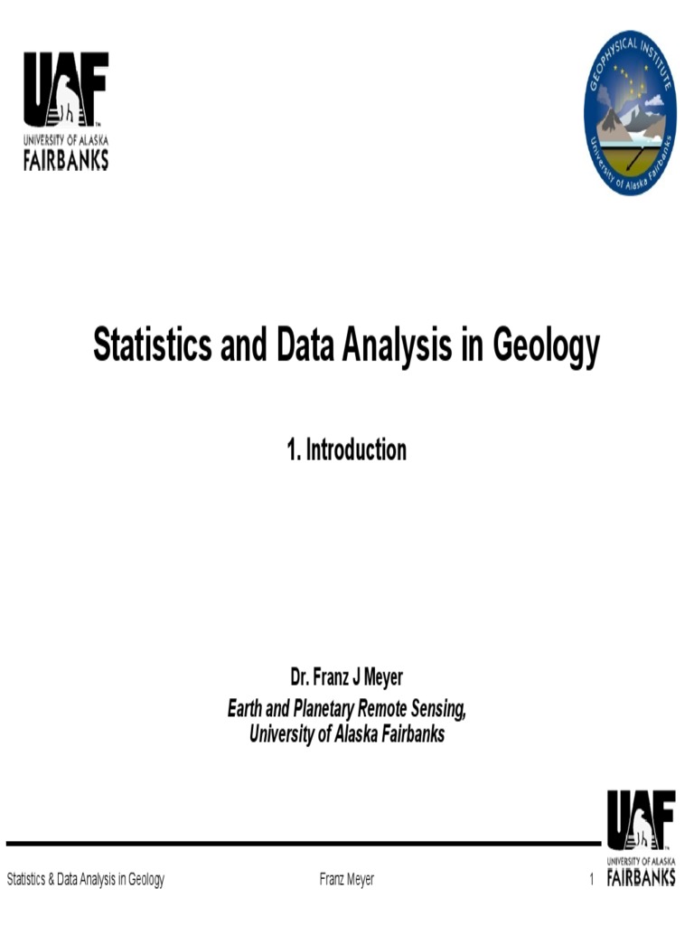 Intro To Statistics Data Analysis In Geology Dr Franz J Meyer