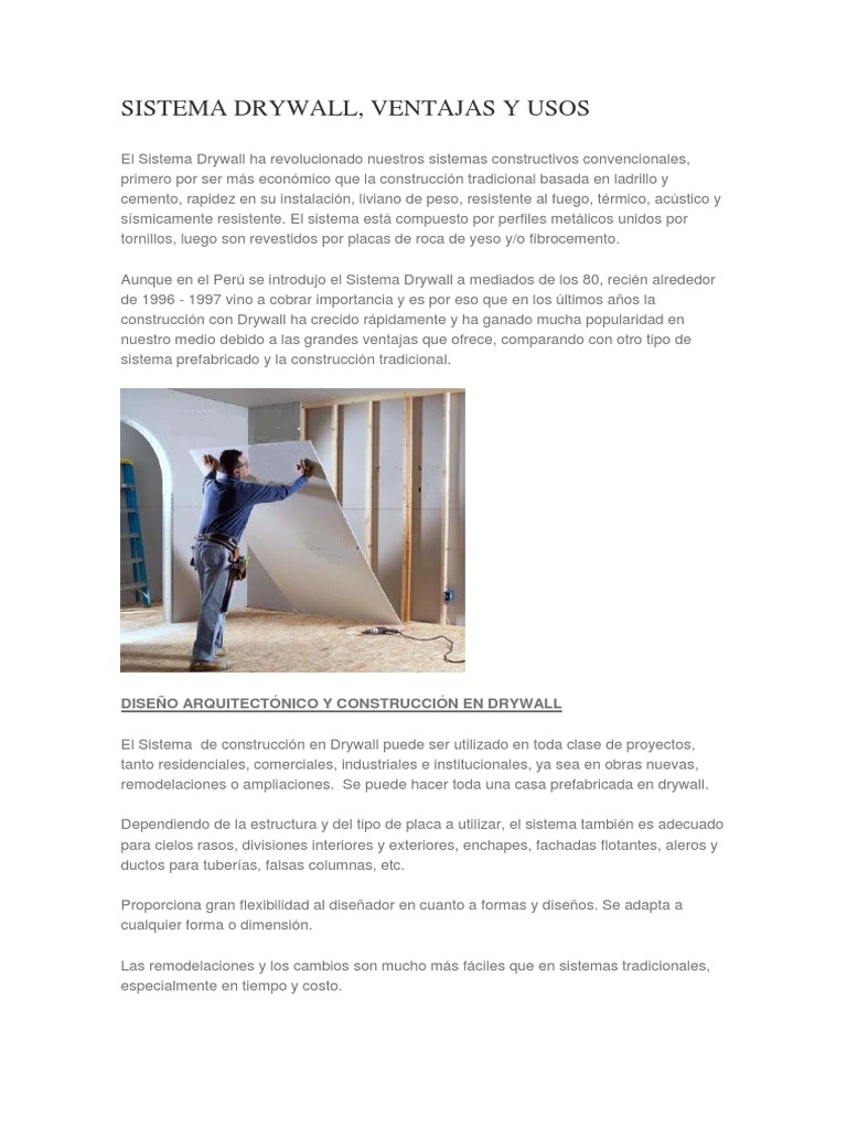 Sistema Drywall | PDF | Ingeniería de Edificación | Industrias