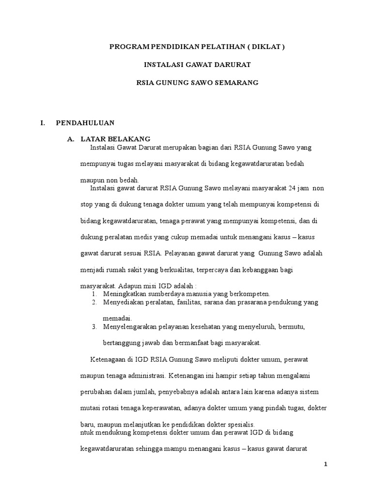 Kerangka Acuan Program Pendidikan Pelatihan | PDF | Pengembangan Diri ...