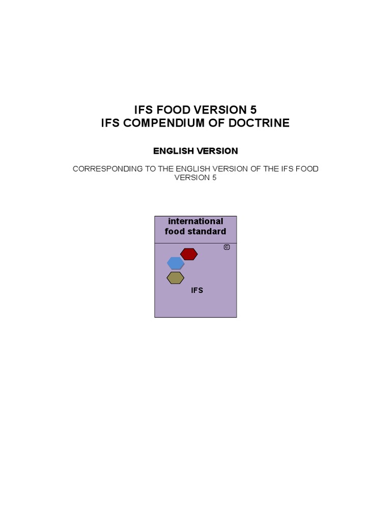 Ifs Food Version 5 Ifs Compendium of Doctrine | PDF | Packaging And ...