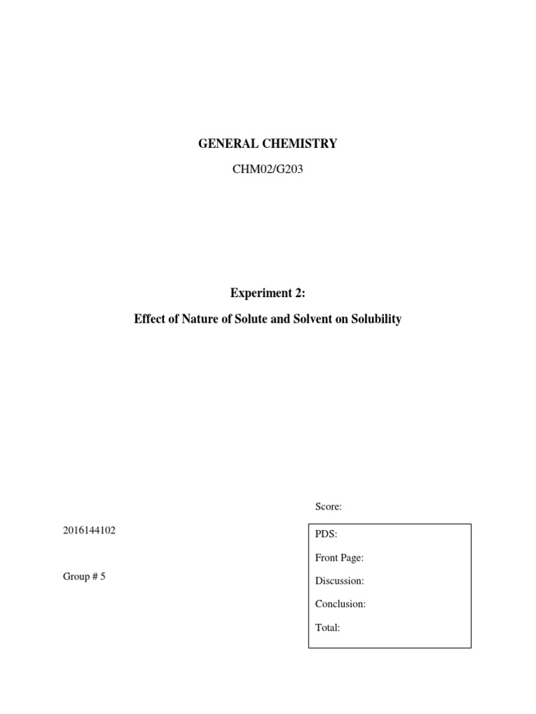 Lab Report Exp2 Papa | PDF | Solution | Solubility
