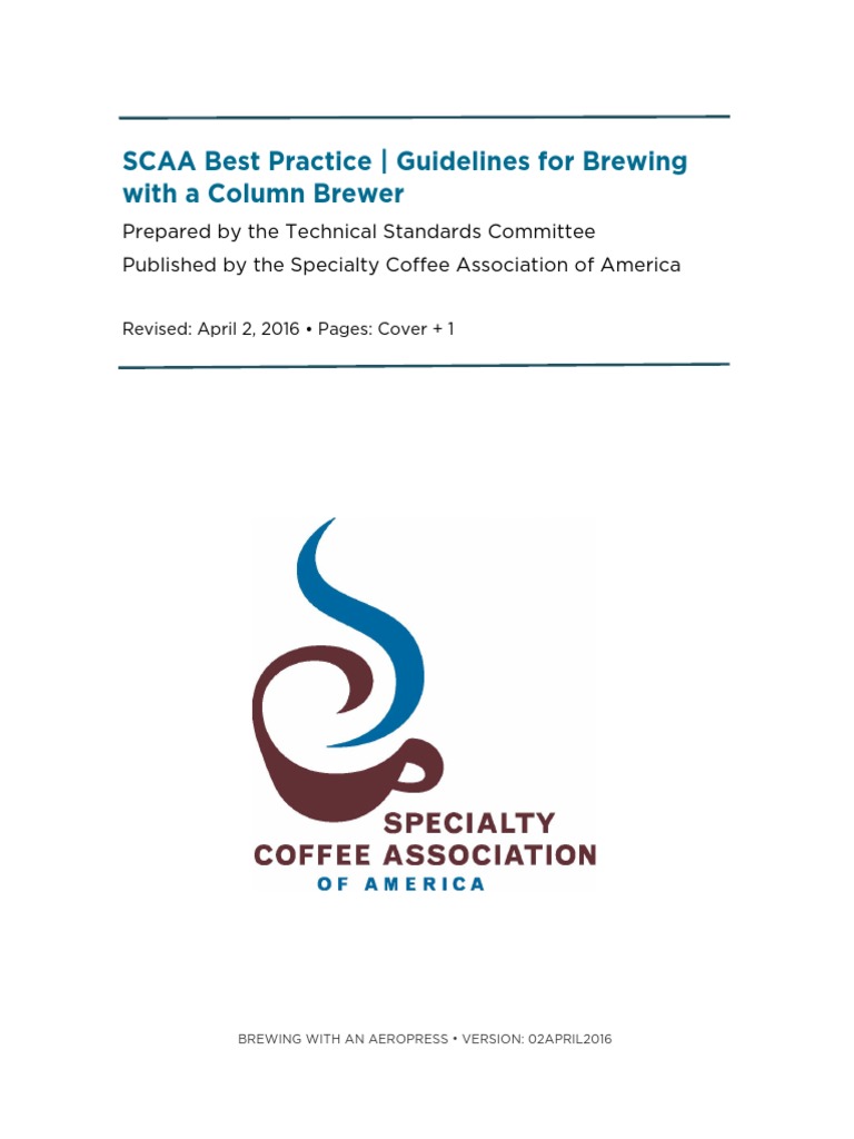 Column Brewer Brewing Guidelines | PDF | Home & Garden