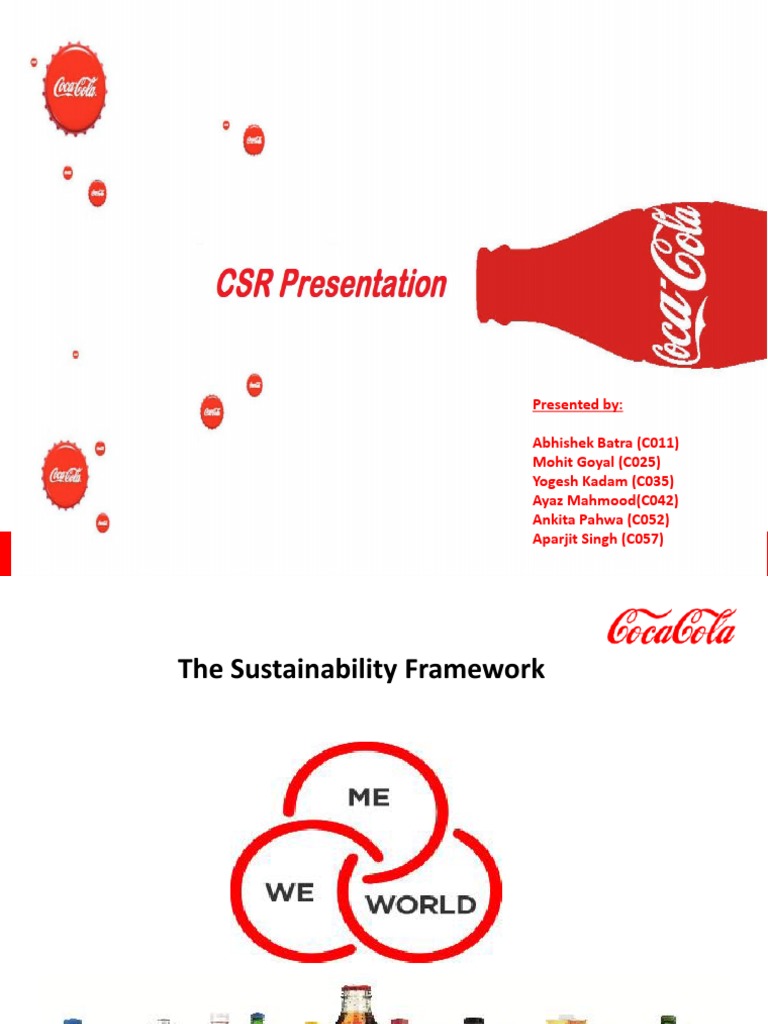 Coca-Cola CSR Sustainability development.pptx | Corporate Social Responsibility | Coca Cola