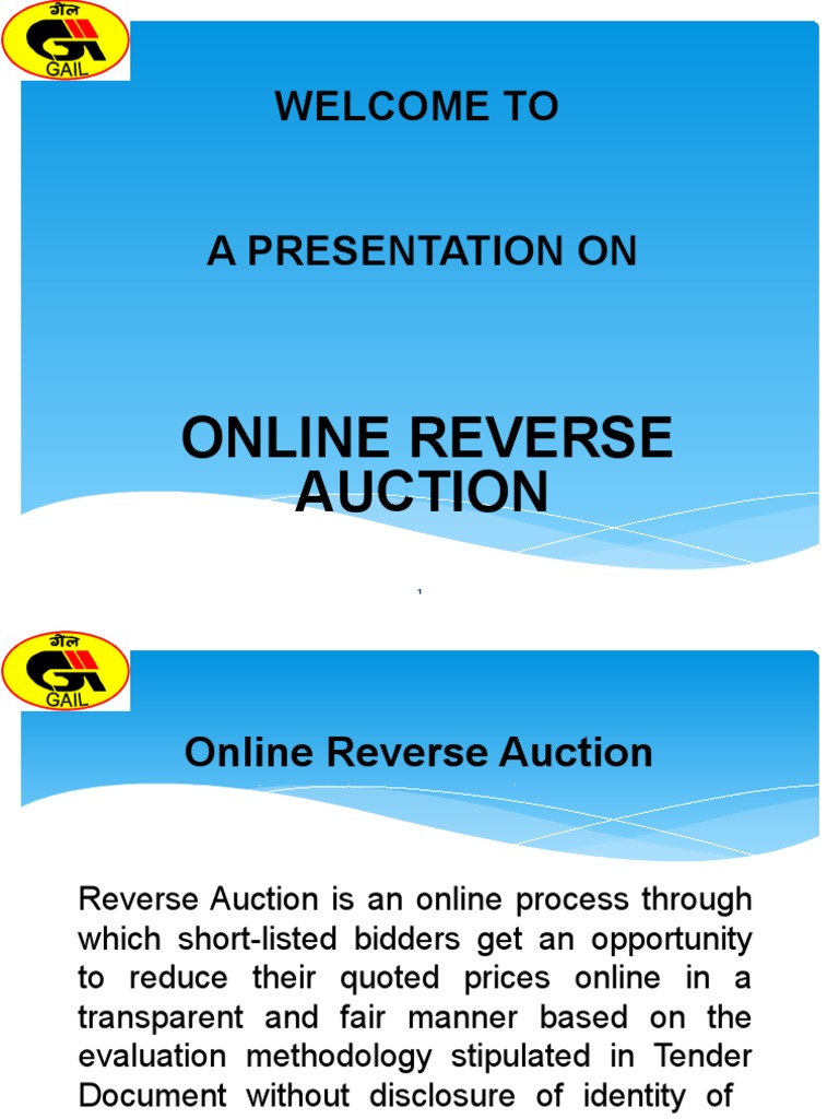 Presentation On Reverse Auctioning in GAIL | PDF | Auction | Auction ...