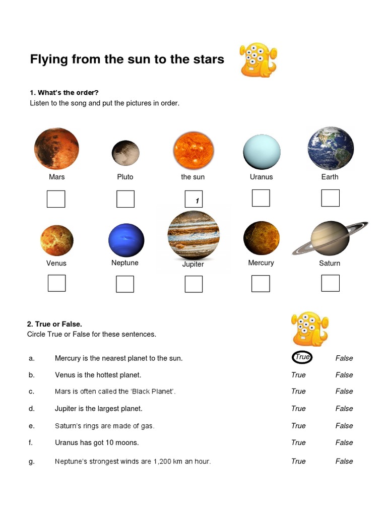 Flying From The Sun To The Stars Worksheet | PDF | Neptune | Planets